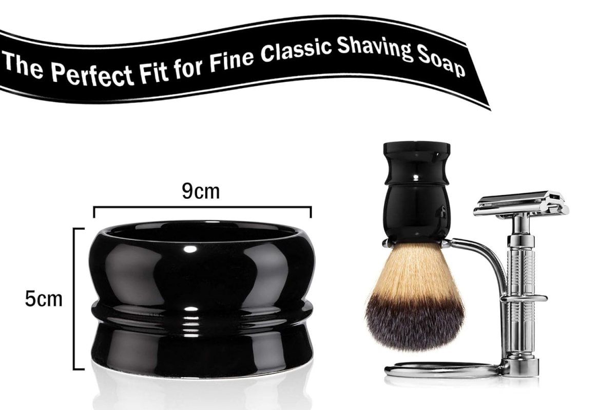 FINE™ – Black Stoneware – Stackable Shaving Soap / Shaving Bowl ...